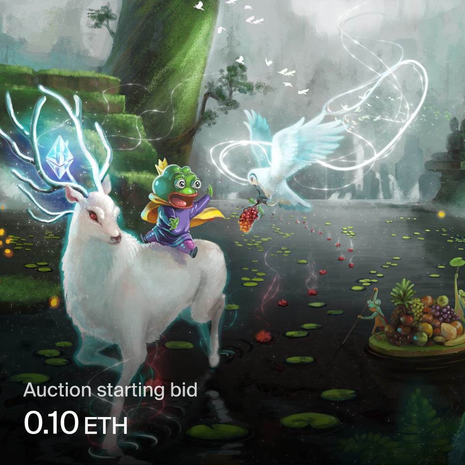 Pepe the frog prince in magic forest | Foundation